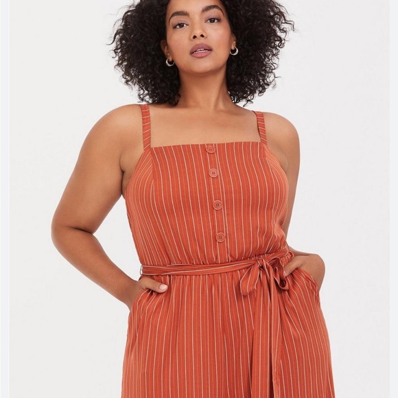 torrid | Pants & Jumpsuits | Bnwt Torrid Rust Colored Challis Pinstripe ...